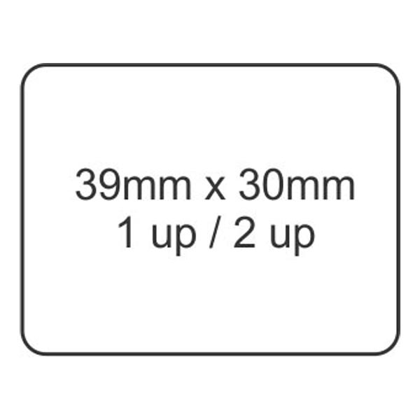 39 x 30mm 1up/2up Thermal Blank labels per 1000 (Minimum 10 Rolls ...